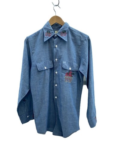 BIGMAC Chambray Shirt Embroidered Owl Long Sleeve Shirt -- Cotton IDG ...