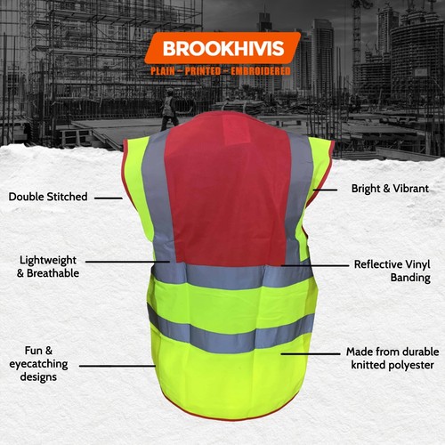 FIRE INSPECTOR RED YELLOW HI VIS VESTS WAISTCOAT FIRE MARSHAL SAFETY ...