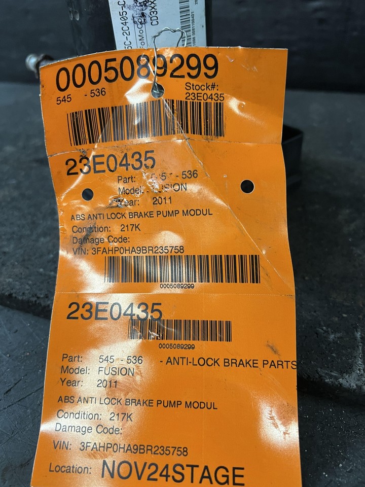 10-12 FORD FUSION ABS ANTI LOCK BRAKE PUMP MODULE MODULATOR BE5C-2C405 ...