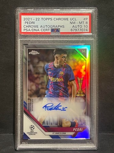 2021-22 Topps Chrome UCL All-Star Rookie Pedri Autographs PSA 8 AUTO 10 ...