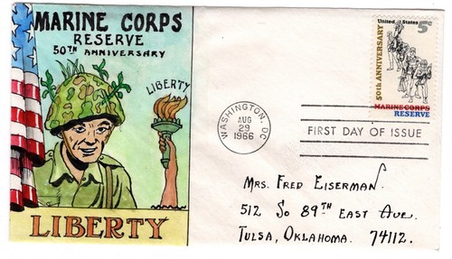 #1315 Marine Corps Reserves 1966 FDC Herman Maul Hand-painted | eBay