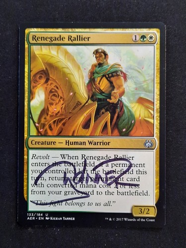 MTG Renegade Rallier-Artist Signed (Kieran Yanner) - Aether Revolt #133 ...