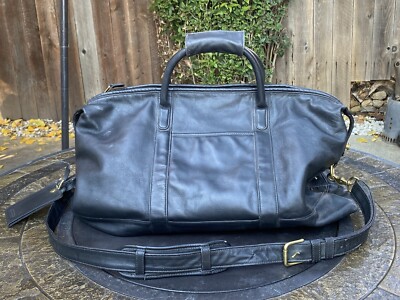 COACH x LEXUS Black Leather Duffel Travel Bag Large USA Made | eBay