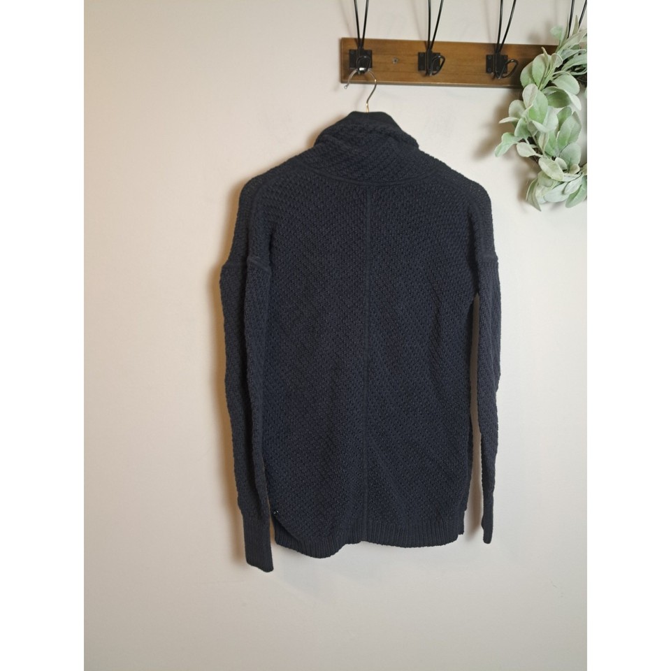 Lululemon Post Practice Cardigan Sweater Navy Blue Women's 4 Thumbholes ...