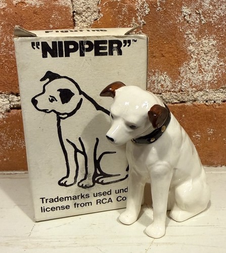 VTG RCA NIPPER DOG FIGURINE IN BOX #743 BY SARSAPARILLA DECO DESIGNS ...