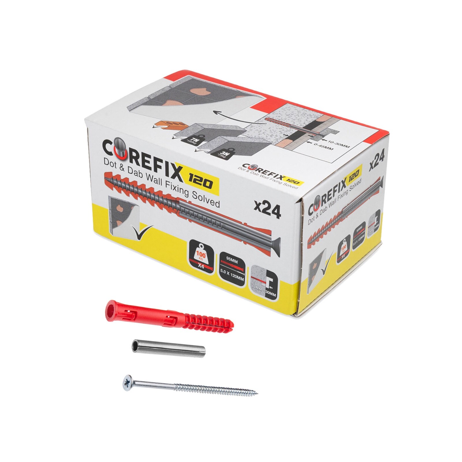 Corefix 120 Dot and Dab Wall Fixing 4 Pack/24 Pack | eBay