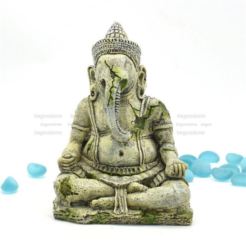 Fish Tank Ganesh Statue Ornament Ganesha Reptile Aquarium House ...