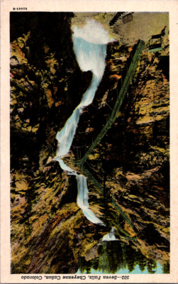 Vintage Postcard Seven Falls South Cheyenne Canyon Stratton Park ...