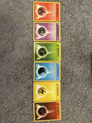 Pokemon TCG Vintage Shadowless Energy Base Set Lot - Energy Set Of 6 ...