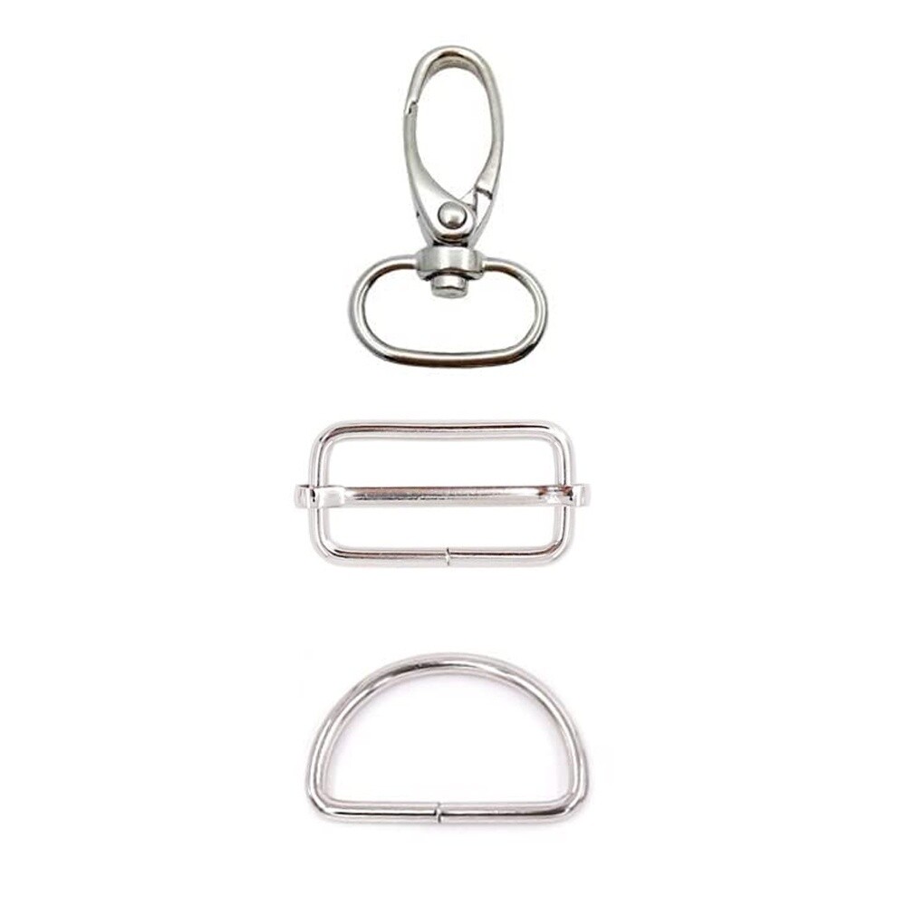 60Pcs DIY Rectangle Adjuster Triglides Slides Buckle D Rings Swivel ...