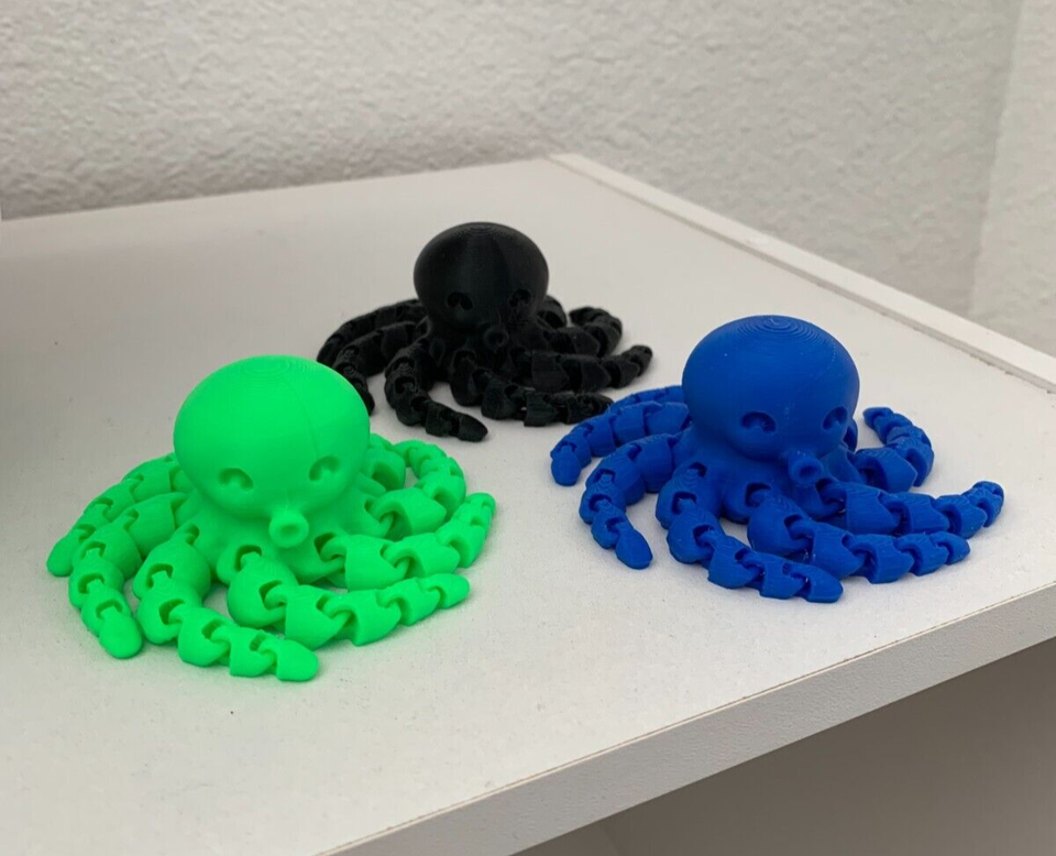 Cute, Articulated Mini Octopus 3d Print, Black, Made in the USA | eBay