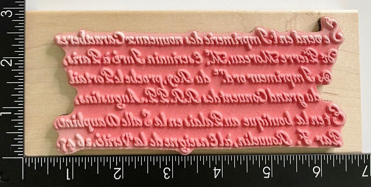 French Script Rubber Stamp