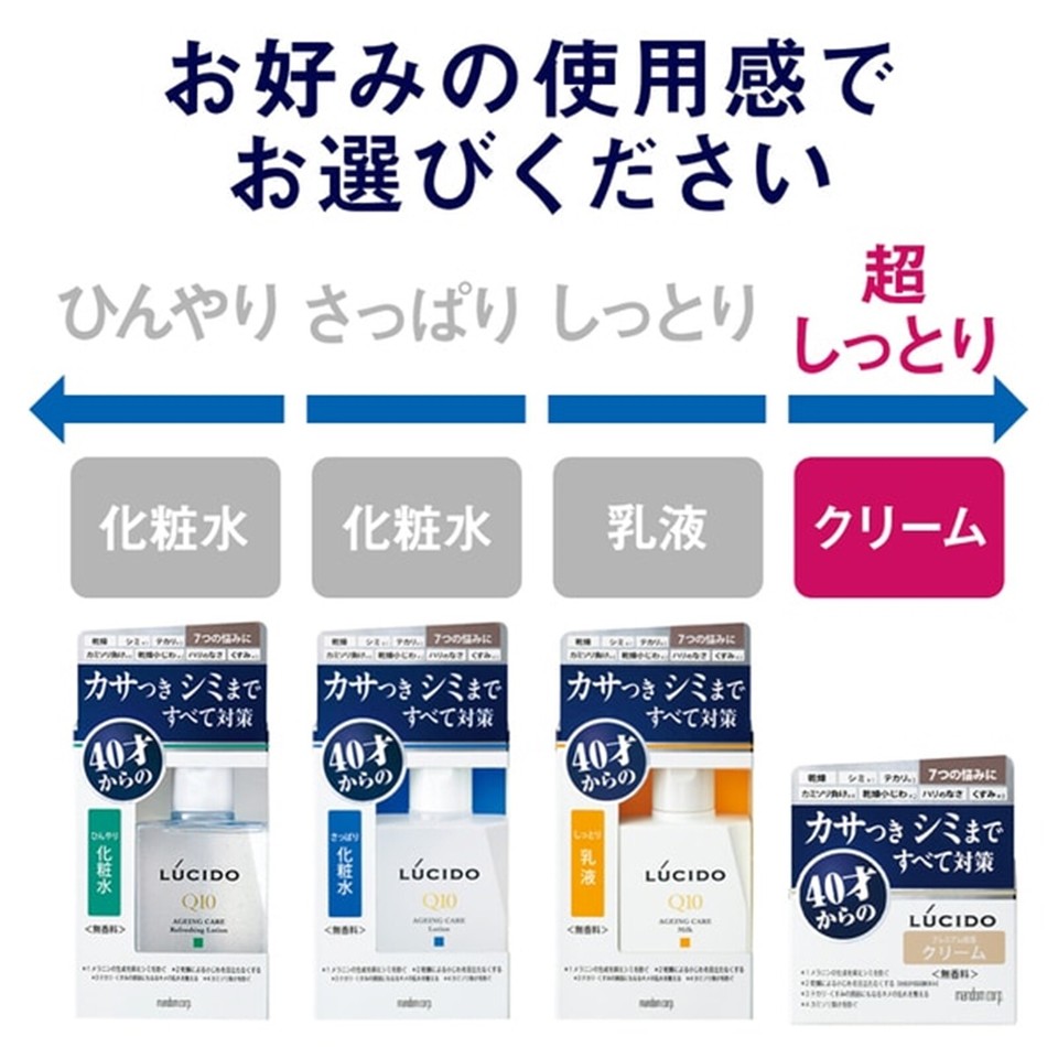 mandom LUCIDO Premium Aging Care Cream 50g Men's mediated total care ...