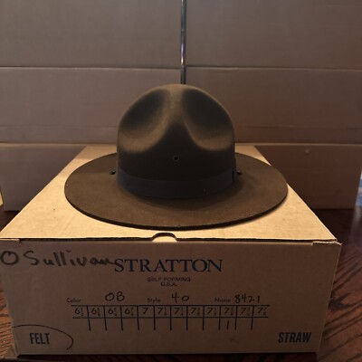 NEW Stratton Sheriff Style FELT Hat 40 Brim Oval Brown *Multiple Sizes ...