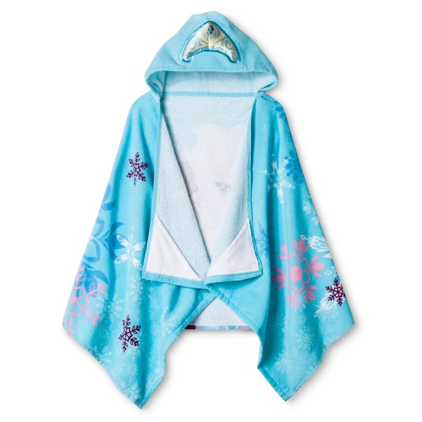 Disney FROZEN Hooded Terri CAPE Light Blue ELSA & ANNA Padded CROWN on ...