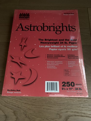 Astrobrights 24 lb Heavyweight 250 sheets 8.5" x 11 Paper - Re-Entry ...