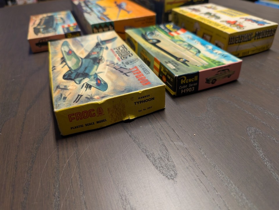 Vintage Model Kits - BOXES ONLY x 6, Various, 50's & 60's, Hawk, Revell ...