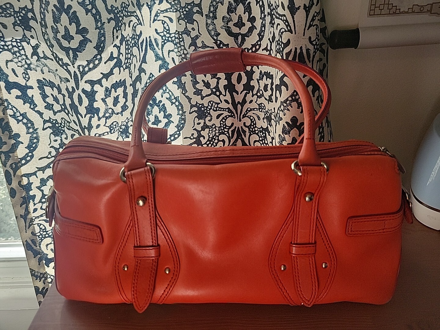 Cole Haan Trinity M04 Burnt Orange Leather Handbag Purse | eBay