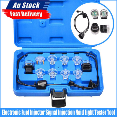 11Pc Electronic Fuel Injector Signal Injection Noid Light Tester Tool ...
