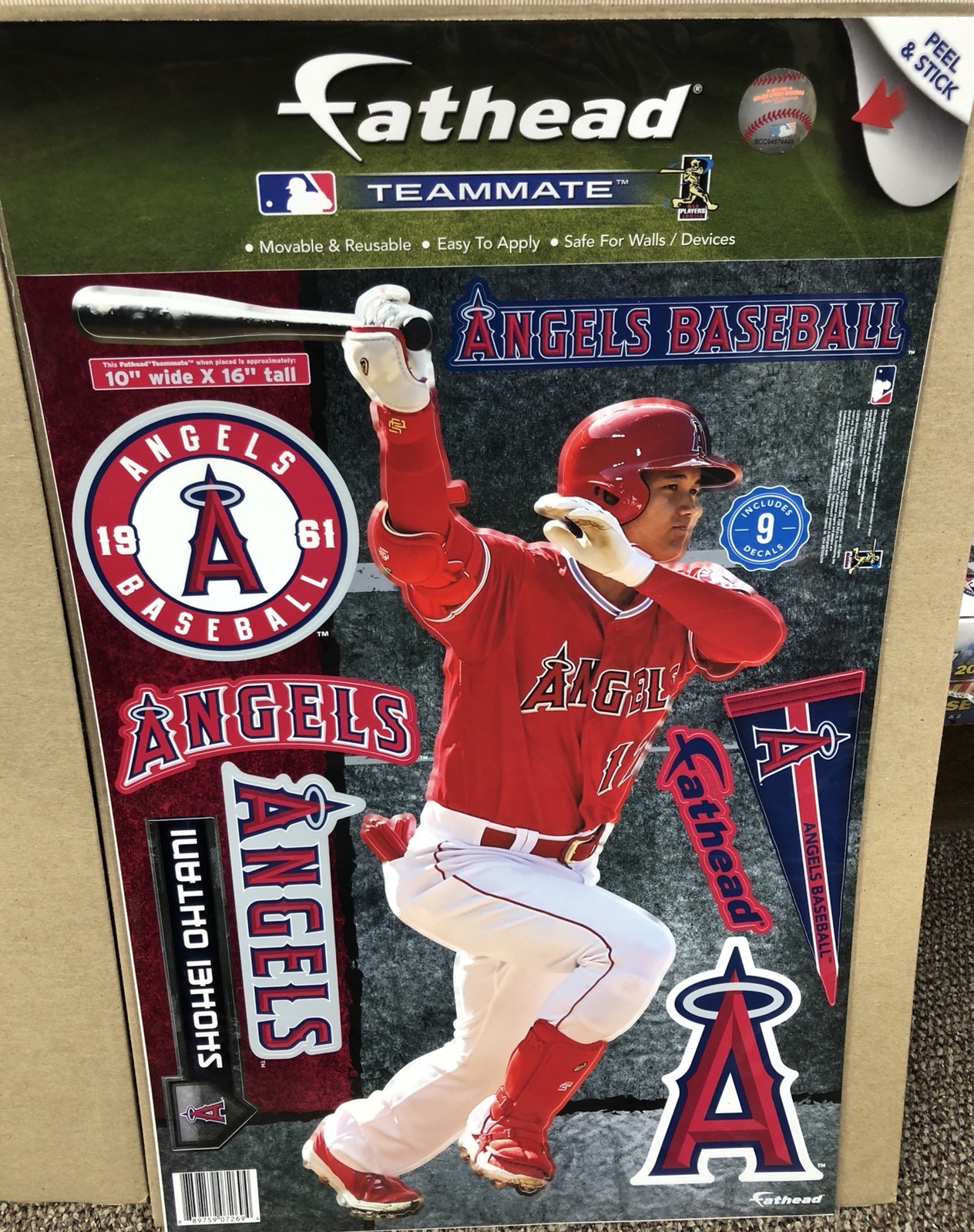 MLB Los Angeles Angels Shohei Ohtani Fathead.10”wide X 16” Tall. Brand ...