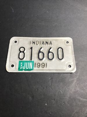 1991 INDIANA Motorcycle License Plate Original Condition 81660 | eBay