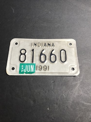1991 INDIANA Motorcycle License Plate Original Condition 81660 | eBay