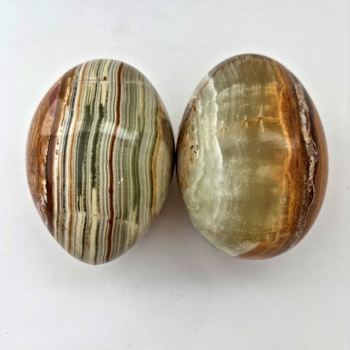 Vintage Polished Large Marble Stone Eggs Set of 2 Easter Decor ...