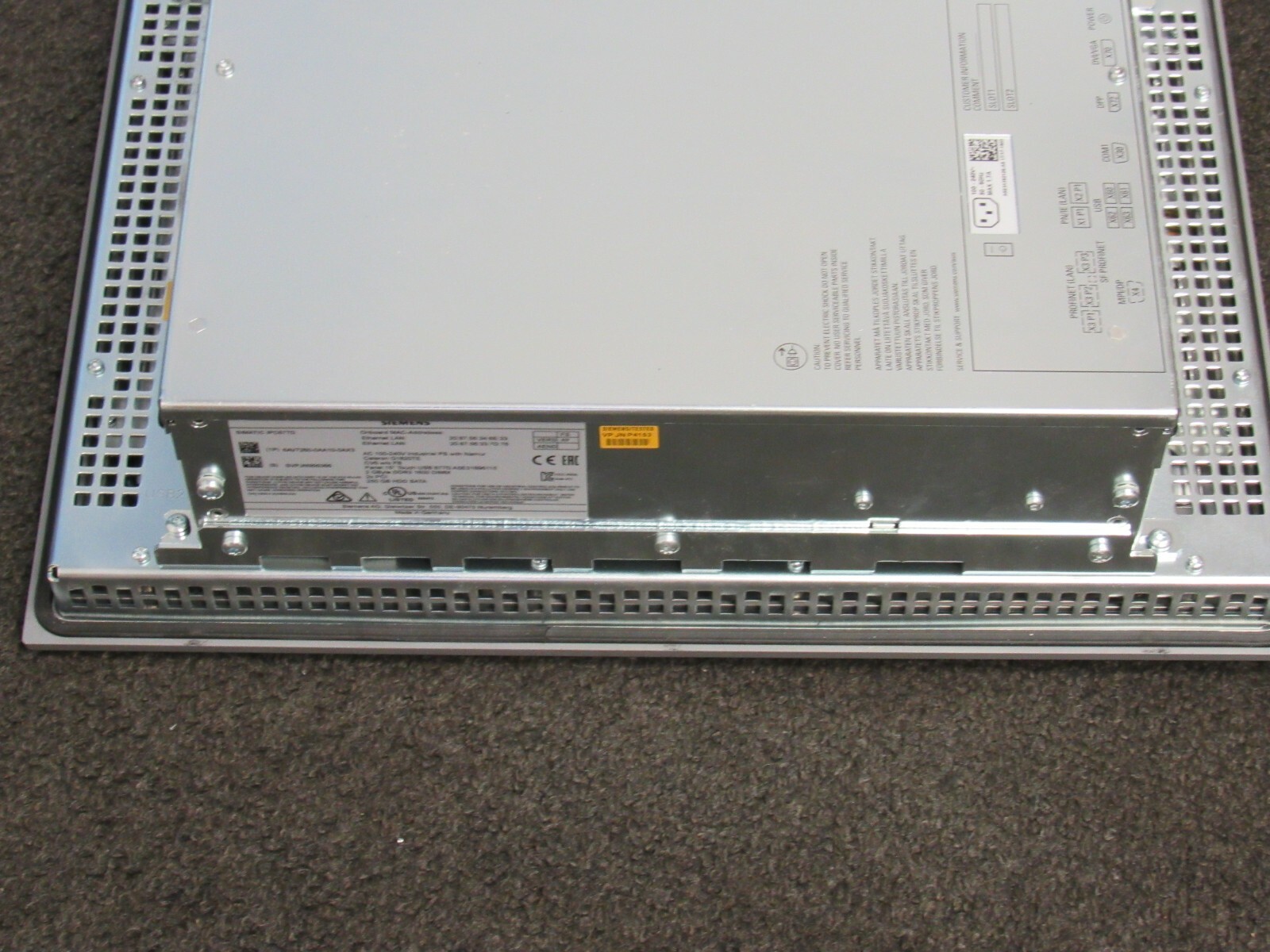 SIEMENS SIMATIC IPC677D (1P) 6AV7260-0AA10-0AX3 15" PANEL TOUCH ...