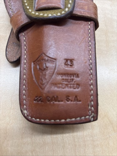 VINTAGE Safariland #43 Brown Leather Revolver LH Left Handed 22 Cal SA ...