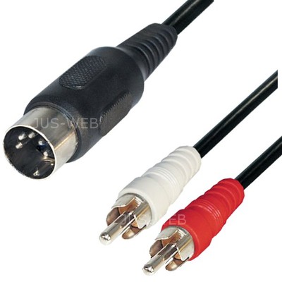 Audio Kabel 5pol DIN Stecker OUT auf 2 x Cinch Stecker IN 1,5m Adapter ...