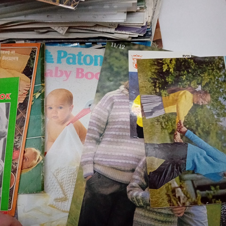 KNITTING PATTERNS Job lot of Knitting Magazines Vintage Double Clothes ...