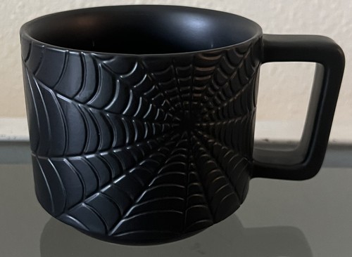 Starbucks Halloween 2019 Black Tonal Spider Web Ceramic Cup Mug Handle ...