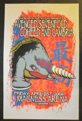 AVENGED SEVENFOLD COHEED CAMBRIA DENVER 2006 CONCERT POSTER KUHN ...