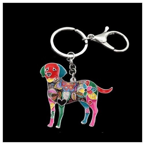 Enamel Dog Keyring - Bag Handbag Charm - Key Chain Ring - Animal Dog ...