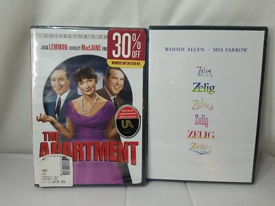 2 Comedy DVDs The Apartment Jack Lemmon & ZELIG woody Allen Mia Farrow NEW 883904100805| eBay