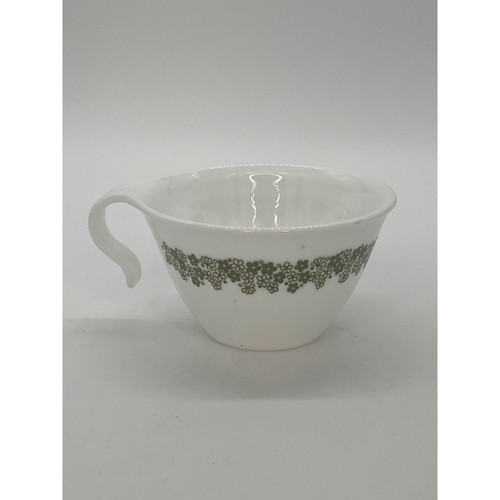 Vtg. Corelle White and Green Spring Blossom Tea Cup w/Hook Handle 6 oz ...