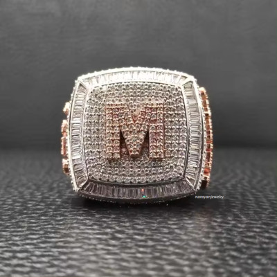Men's Hip Hop Champion Ring Custom Moissanite Ring Iced Rapper Bustdown ...