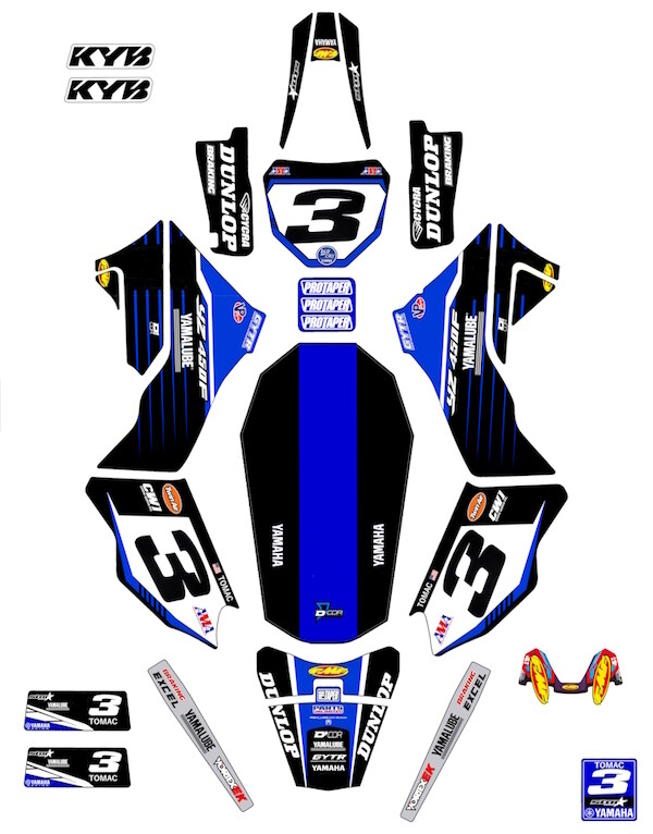 Eli Tomac 3 Yamaha Decals For Losi Promoto R/C Dirt Bike Parts ...