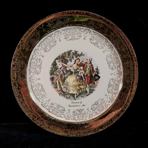 Vtg Gilded Edge Colonial Dancing Pair Cumberland Maryland 10" Souvenir ...