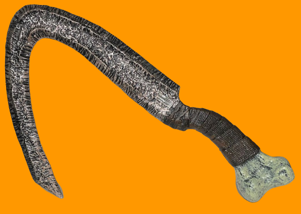 BONE SICKLE FAKE WEAPON Warrior Zombie Blade Medieval Viking Sword ...