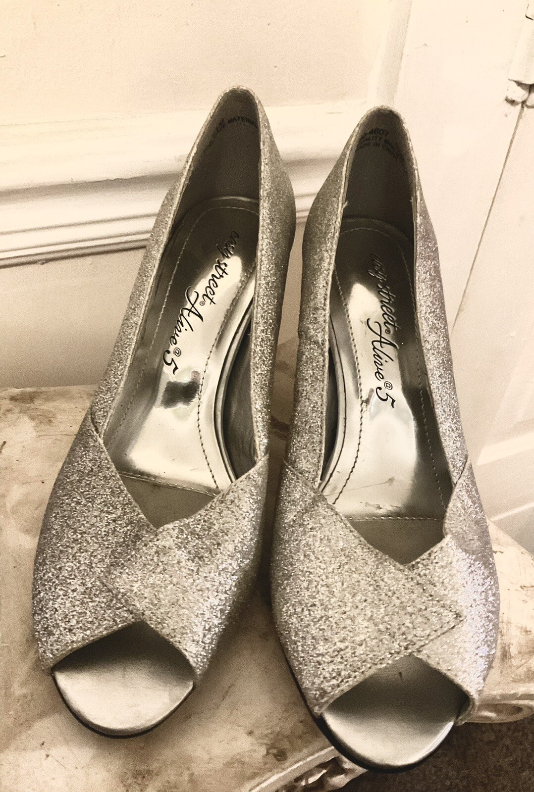 High Heel Shoes Silver Glitter Sparkle Pumps Alive 5 … - Gem