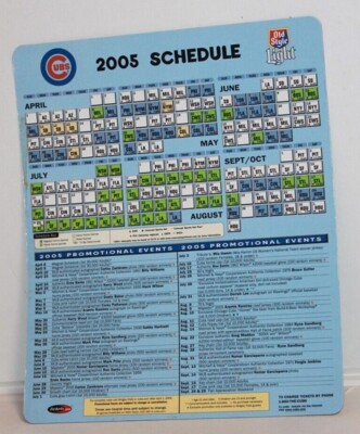Major League Baseball Magnet Schedule 2005 Chicago Cubs | eBay