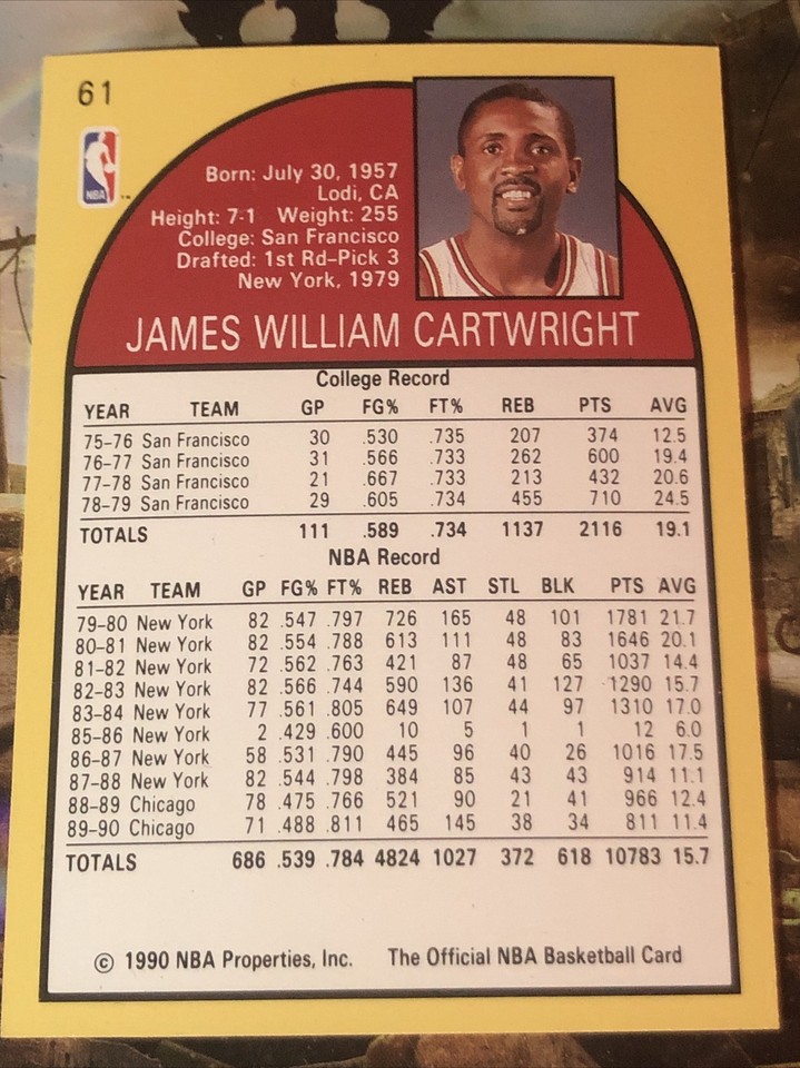 Bill Cartwright NBA HOOPS Basketball Card 1990🔥🔥🔥 | eBay