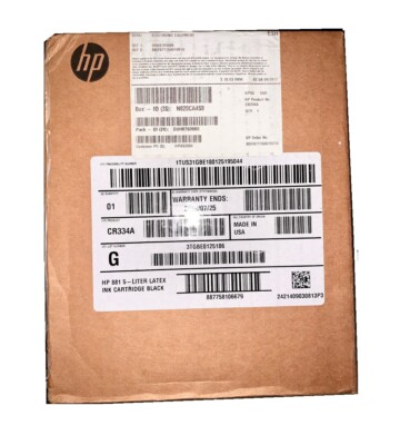 Hp Latex Ink 3000 3100 3500 / Cr334a No. 881 Black 5000ml Cartridge | eBay