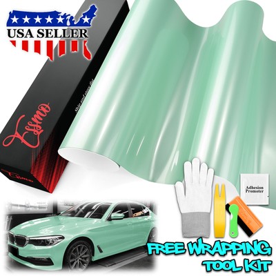 PET Super Gloss Pearlescent Emerald White Car Vehicle Vinyl Wrap Decal ...