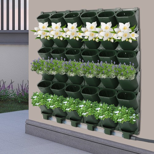 Vertical Garden 36 Self Watering 6 Row 36 Plant Wall Mountable Garden ...