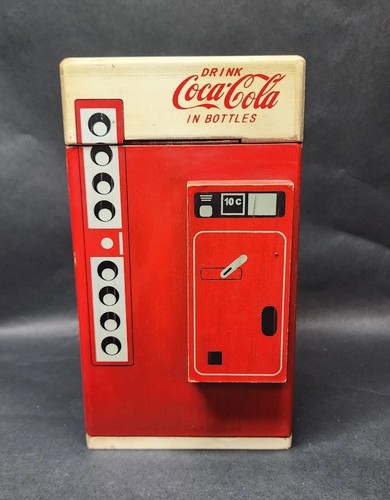 Vintage Coca Cola Wooden Vending Machine Coin Bank w Lock 10" | eBay