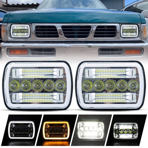 7X6" Color Change RGB SMD LED Halo Angel Eye Headlight Halogen Light ...