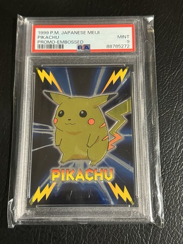 1998 Pokemon Meiji PIKACHU!!! Chrome Embossed Promo Prism PSA 9 US ...
