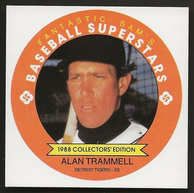 1988 Fantastic Sam's Baseball Superstars Square #6 Alan Trammell MINT ...